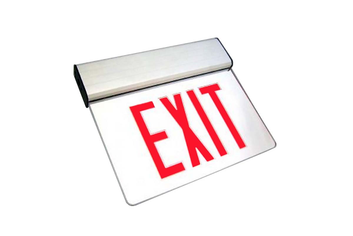 ELX - LED Edgelit Exit Sign features red or green LEDs